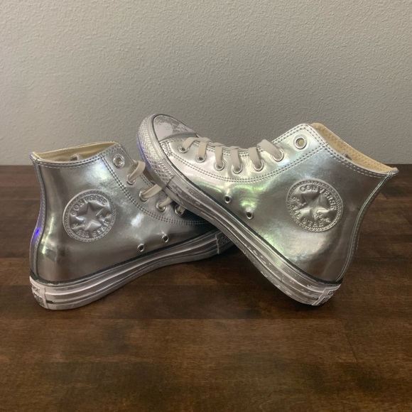 Converse | Shoes | Nwt Converse Chuck Taylor All Star Chrome Leather Hi ...